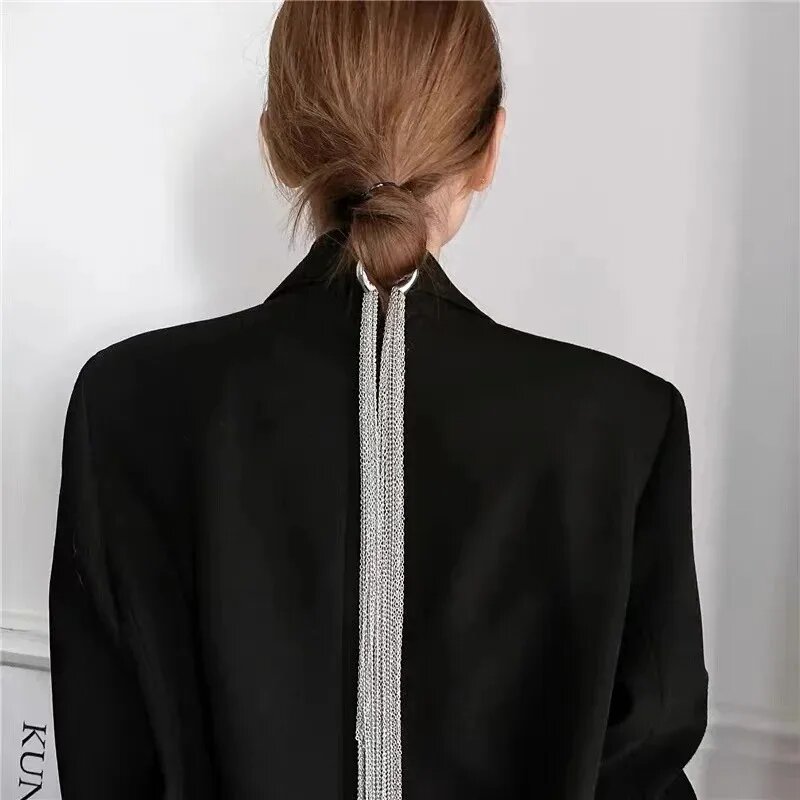 Блейзер с цепочкой для волос, серебряный, Gem Color: A