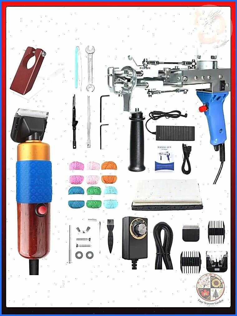 Набор из двух пистолетов для тафтинга с ножницами для ковровой ткани Полный набор инструментов для тафтинга ковров