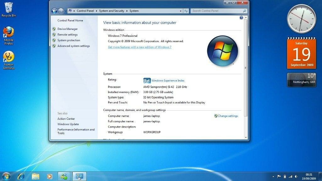 Windows 7 Professional OEM Ключ SP1 • Цифровой ключ • регион Весь мир