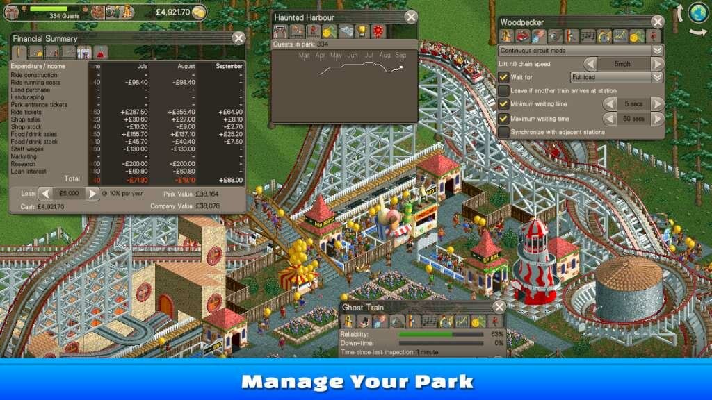 RollerCoaster Tycoon Classic PC Steam Ключ | купить цифровой ключ для активации в России