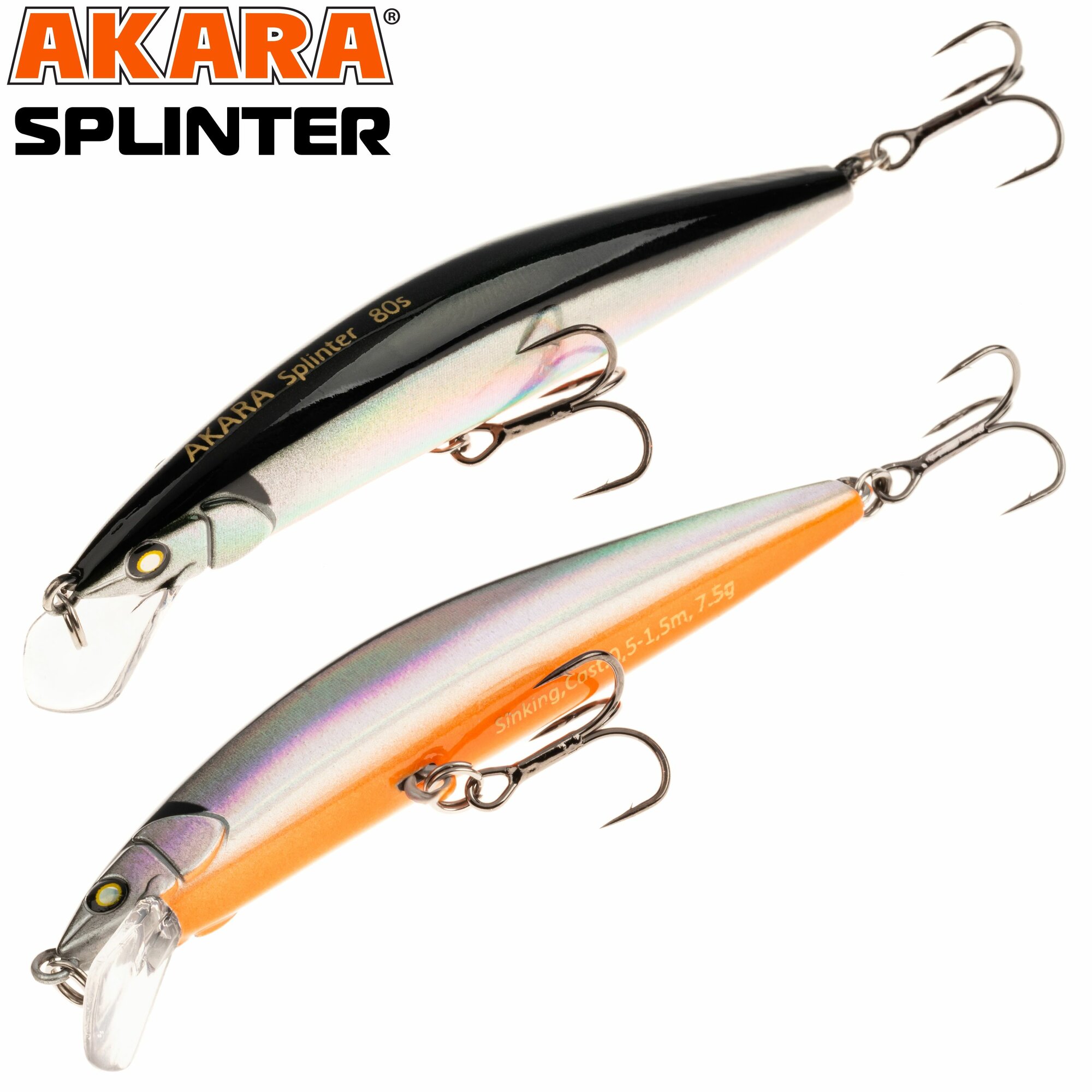 Воблер Akara Splinter 65S минноу тонущий на щуку, судака, окуня 5гр A23