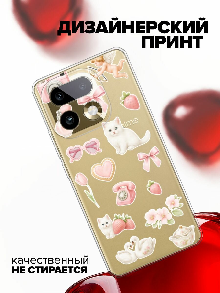 Чехол на Realme 16 Pro+ / Реалми 16 Про+ с принтом Коллаж для девочки — фото 1