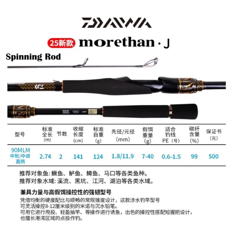 2025 DAIWA MORETHAN.J Удочка, морской окунь, дальний заброс с берега, рыболовные снасти
