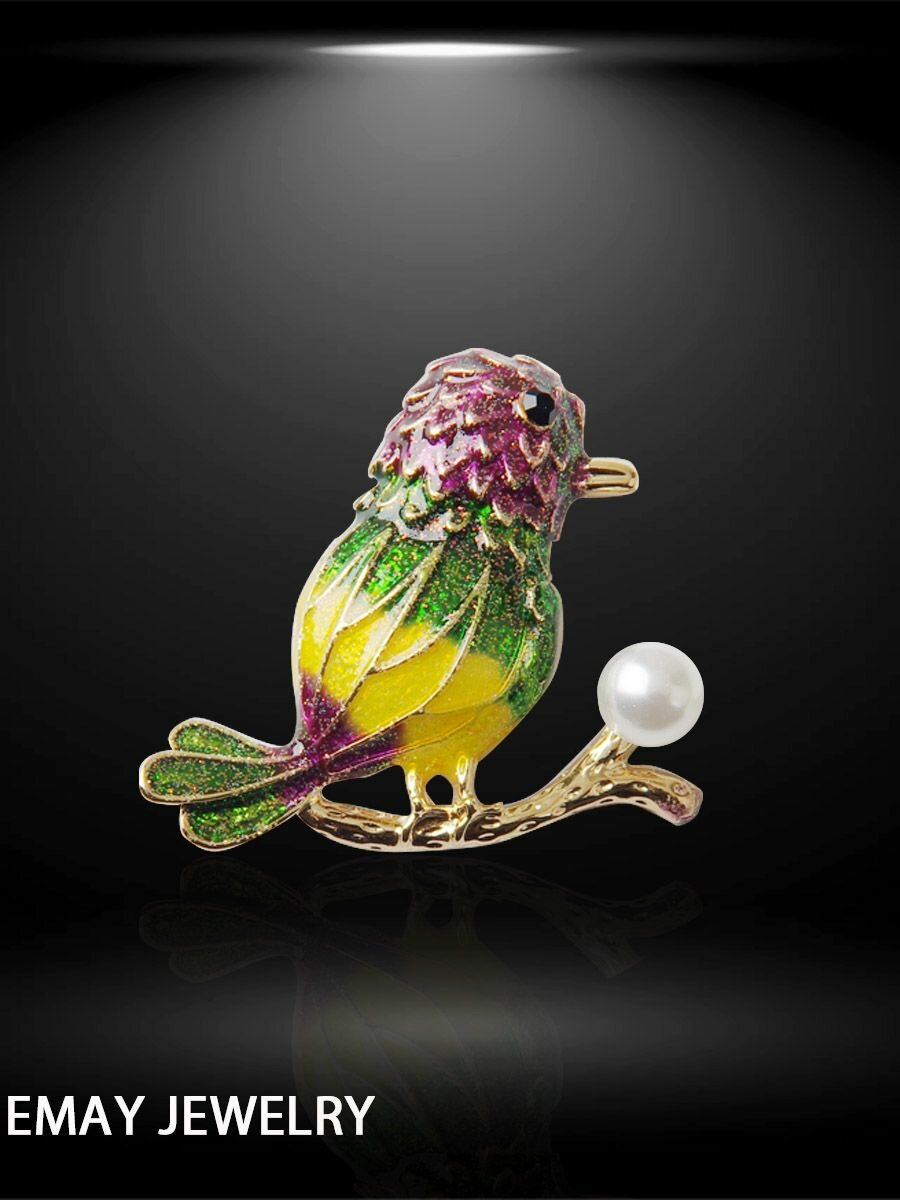 Брошь, керамика, жемчуг имитация