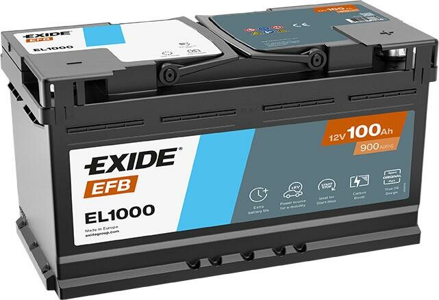 Автомобильный аккумулятор EXIDE EFB EL1000 353x175x190