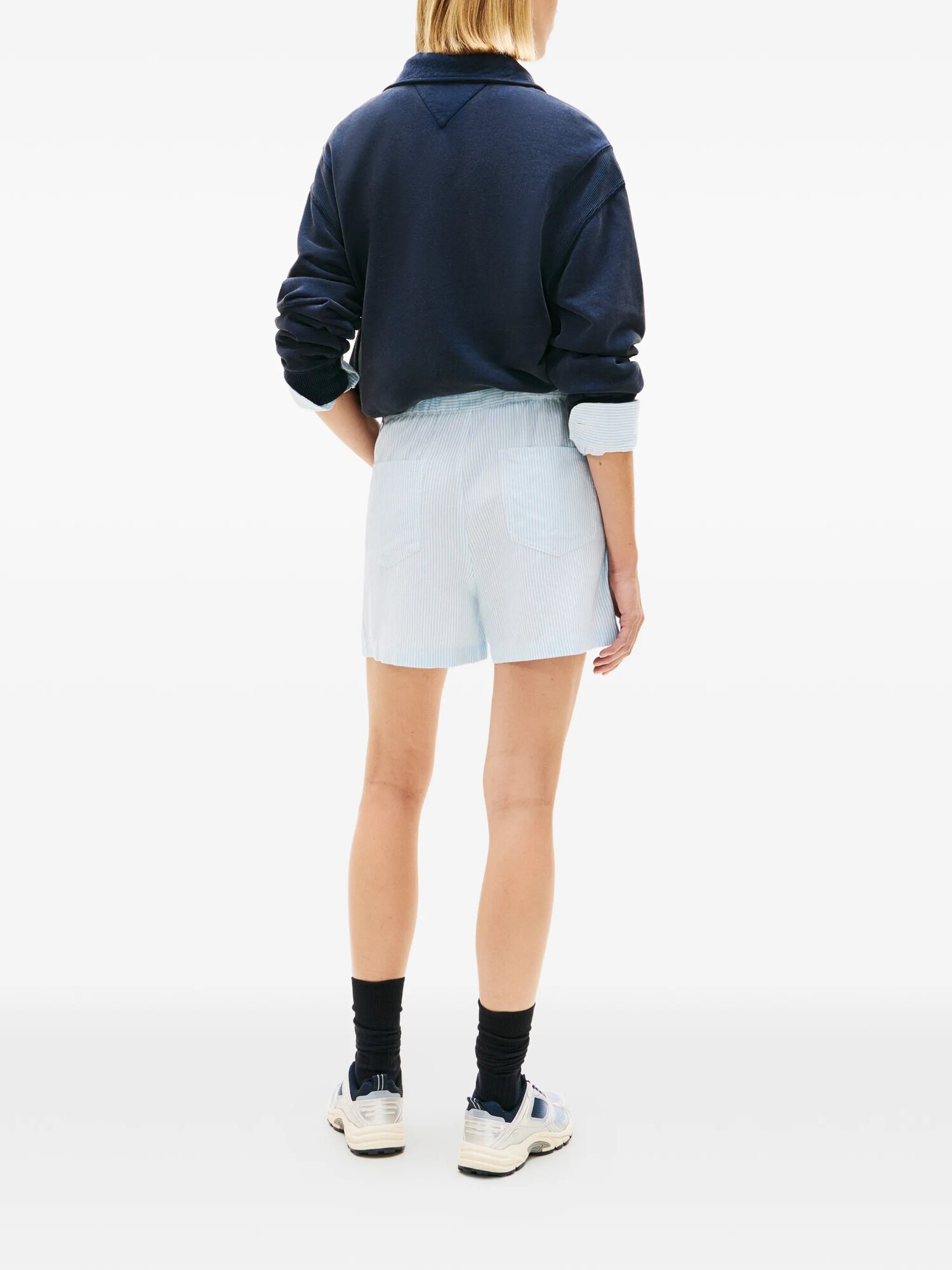 Шорты TOMMY HILFIGER Striped-pattern drawstring-fastening shorts, размер L, blue — фото 1