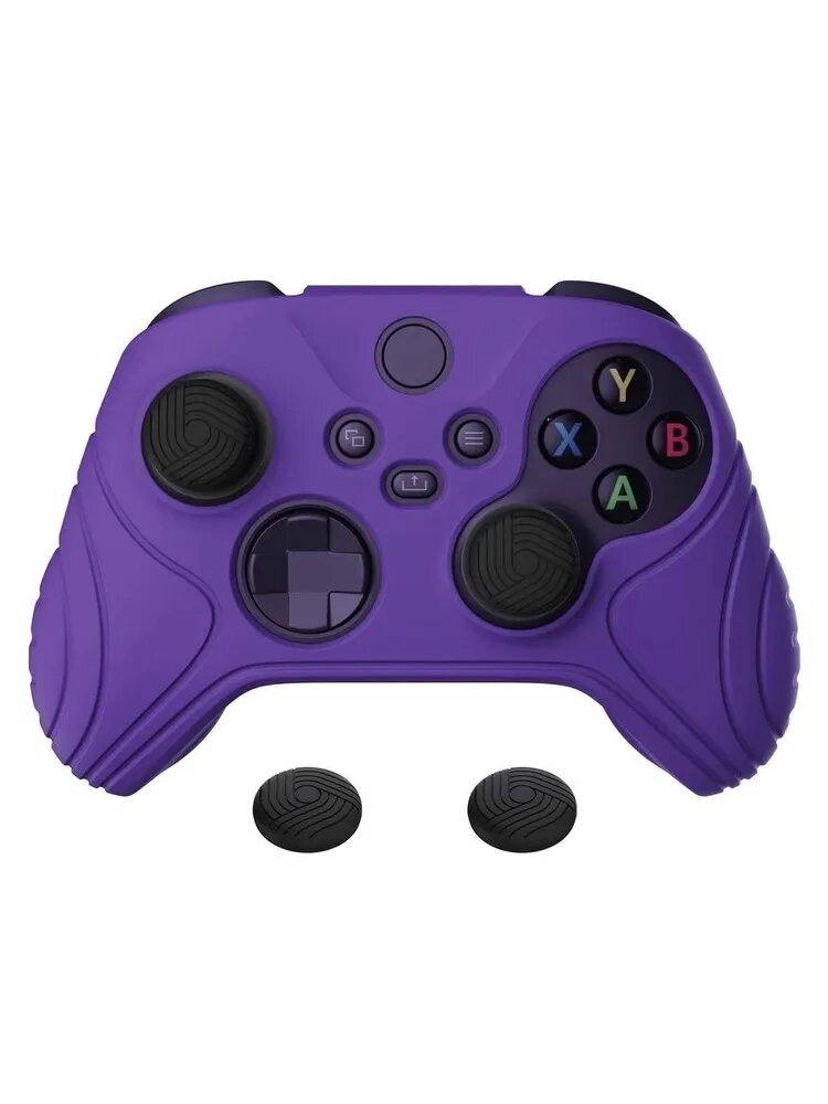 Силиконовый чехол Samurai для геймпада Xbox Series X/S с противоскользящим хватом и накладками на стики, Фиолетовый