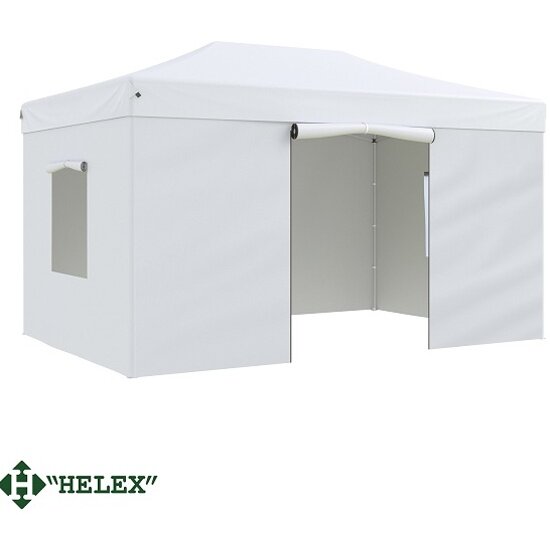 Тент садовый Helex быстросборный с боковыми стенками 13.5 кв. м белый 4335