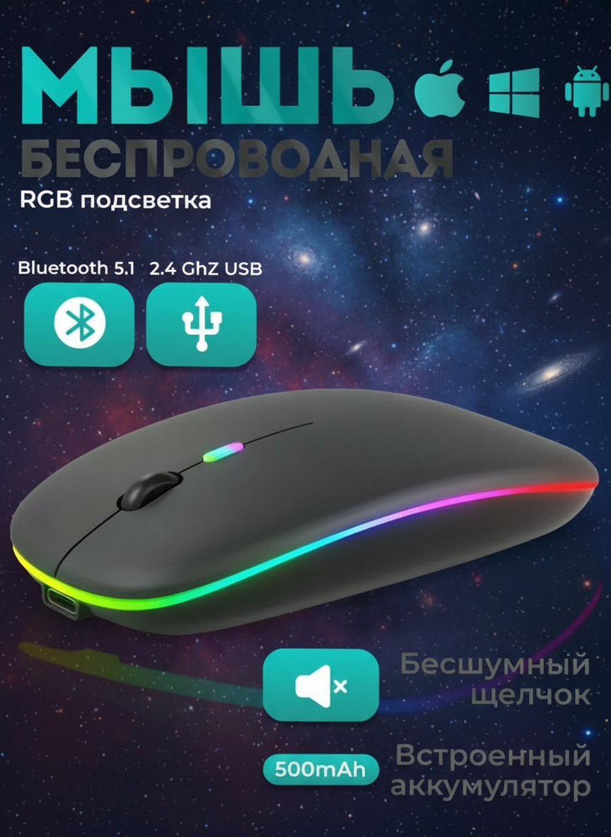 Мышка беспроводная Bluetooth для ноутбука