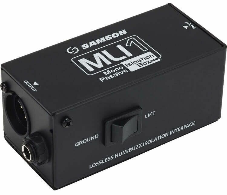 Samson S-Max MLI1 Пассивный линейный изолятор DI Box, моно, частотный диапазон 10 Гц-35 кГц, динамический диапазон >140 дБ, вес 320 г
