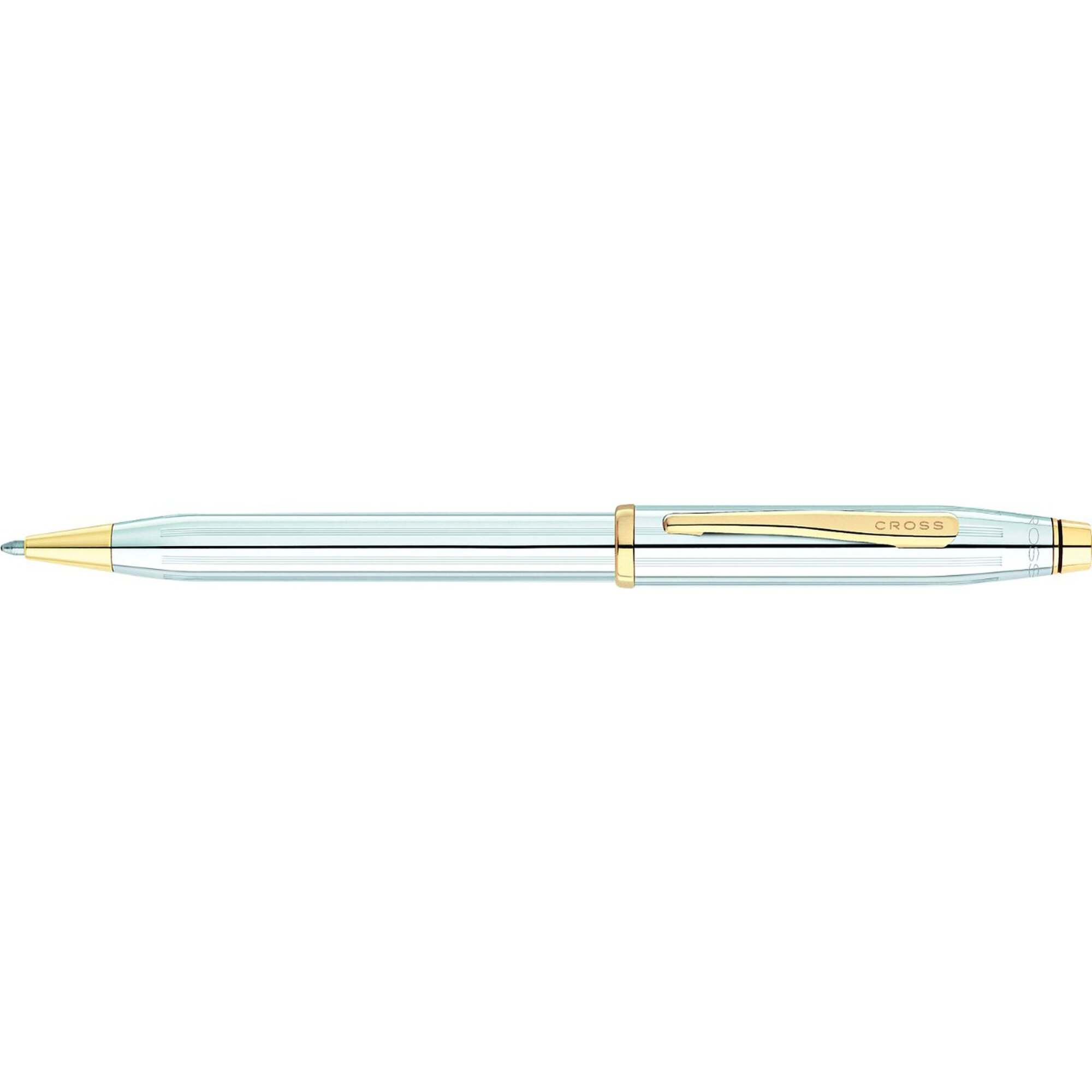 Шариковая ручка Cross Century II. Цвет - серебристый с золотистой отделкой, 3302WG