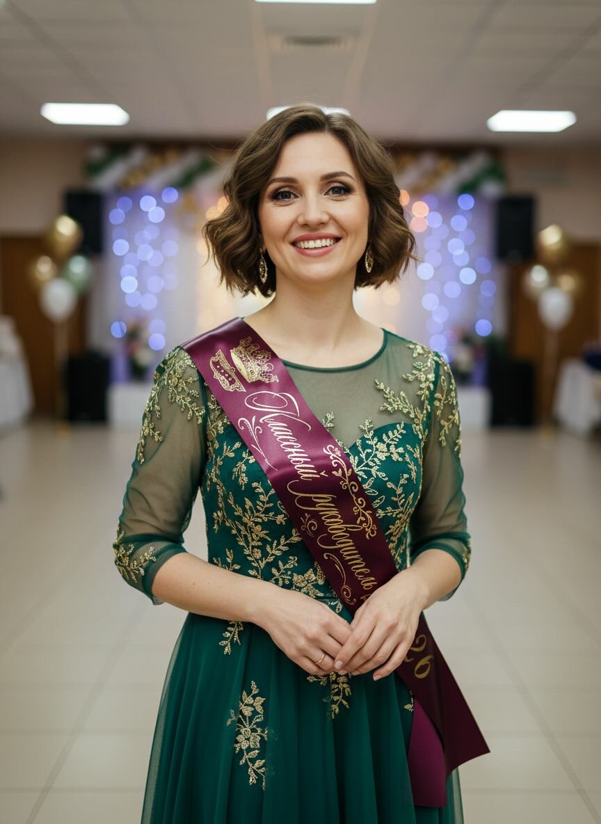 Лента Классный руководитель 2026 сатин премиум, цвет ленты бордовый, цвет надписи золото, 1 шт