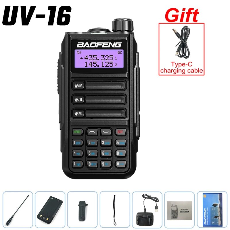 BAOFENG UV-16, рация портативная, Black, Plug Type: EU