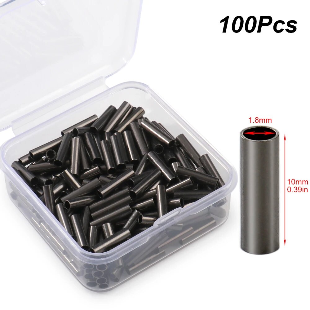 Медные обжимные гильзы GOBAIT для рыбалки 1.8x10mm 100Pcs