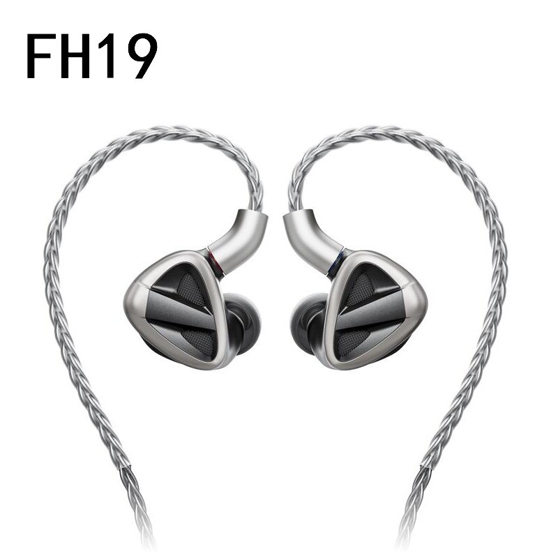 FiiO FH19 Наушники HiFi IEM | 2 динамических динамика + 6 ВА Гибридный драйвер IEM, Съемный кабель для наушников CX