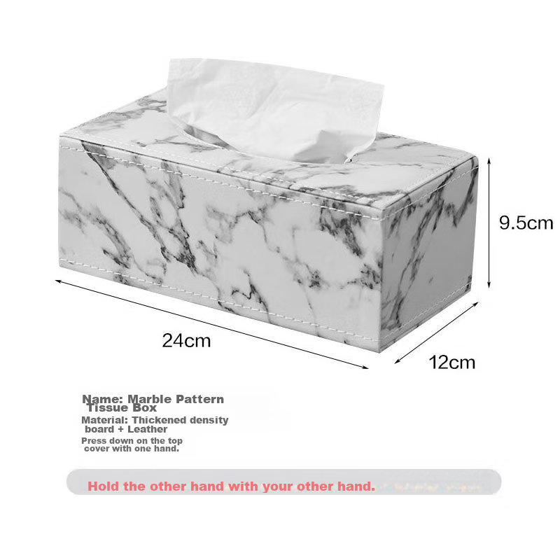Youjia Liangpin Creative Marble Pattern Napkin Holder, Living Room Tissue Storage Box, Simple Nordic Style
