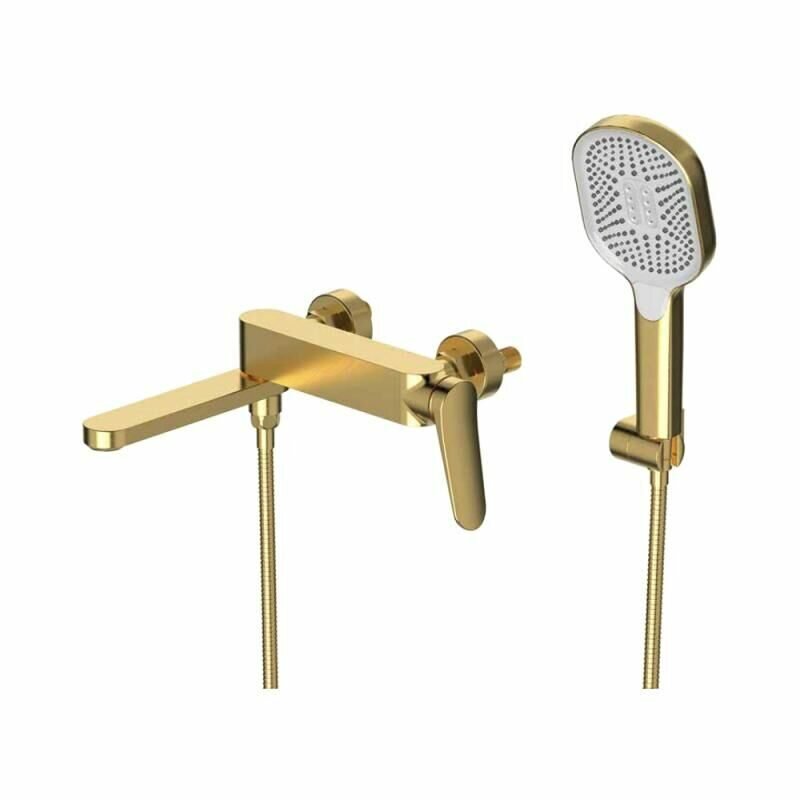 Смеситель для ванны с поворотным изливом-переключателем , GAPPO сатин золотой, G3210-3