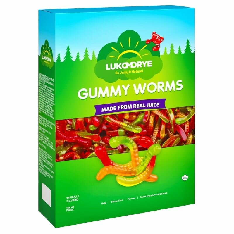 Мармелад LUKOMORYE GUMMY WORMS жевательный "Подземные обитатели" (30гр) /картон/ 270г