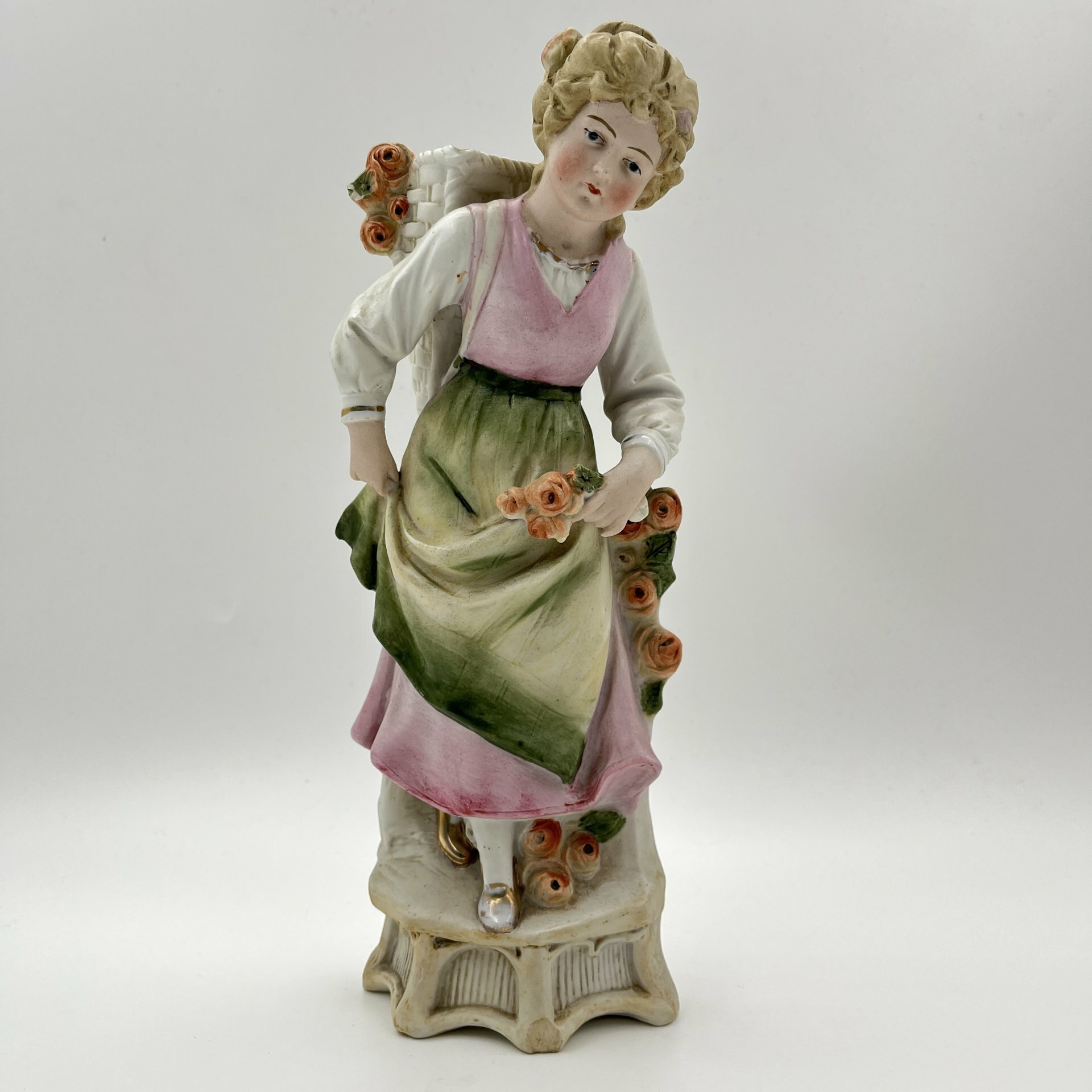 Статуэтка (вазочка) "Цветочница", бисквит, роспись, золочение, Samson, Edmé et Cie