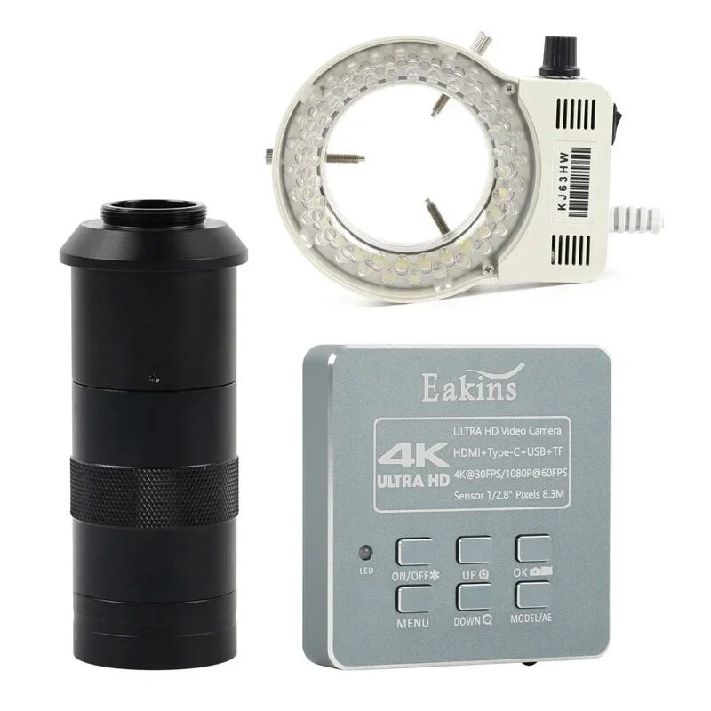 Eakins 8.3MP 4K Микроскоп с LED подсветкой и адаптером