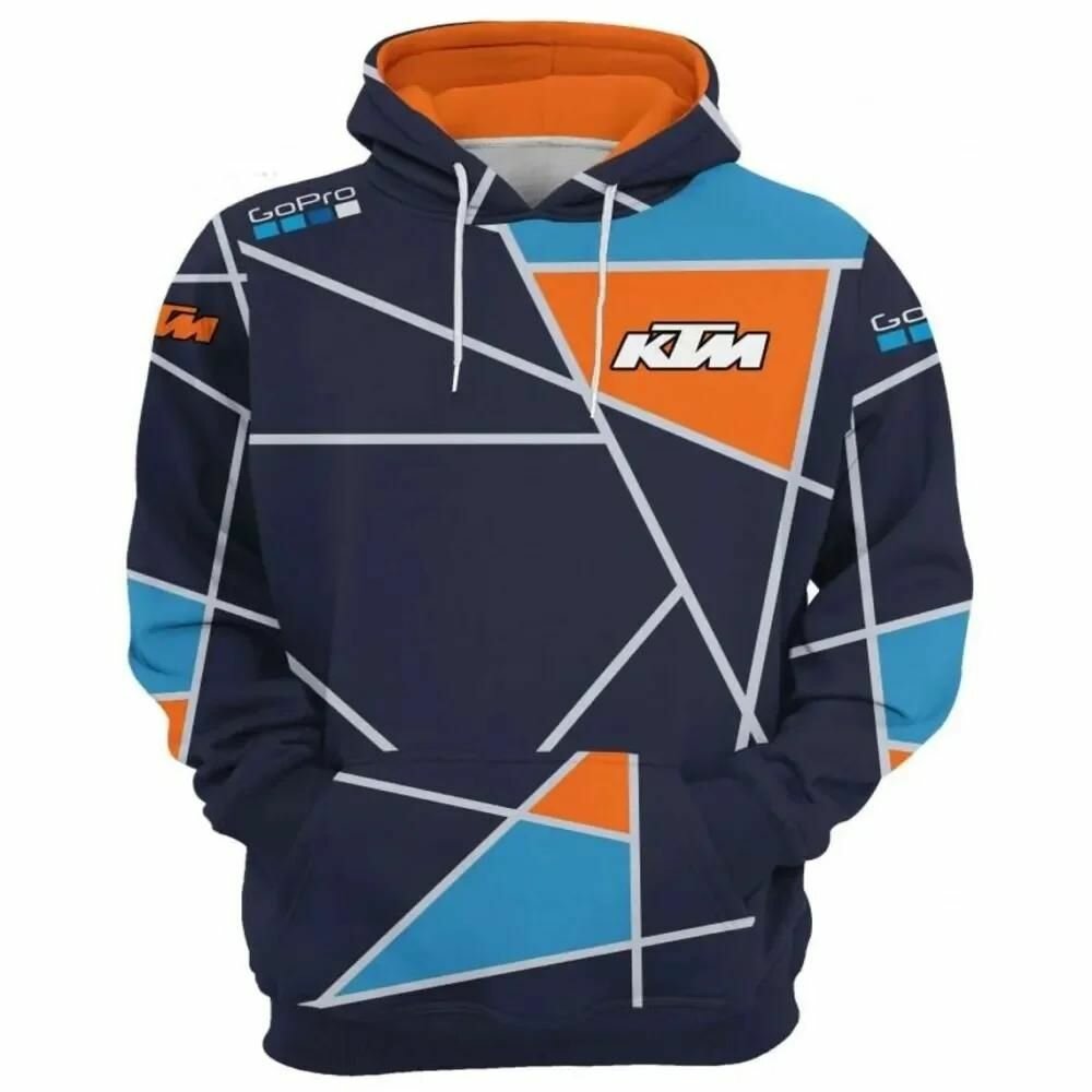 Худи унисекс с 3D-принтом KTM Racing для активного отдыха на открытом воздухе