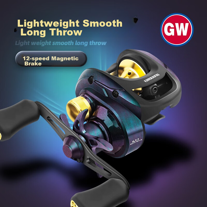 Fuguang Classic Magnetic Brake Waterdrop Reel Правосторонняя 9-осевая удочка для ловли Модель копилки вращающегося