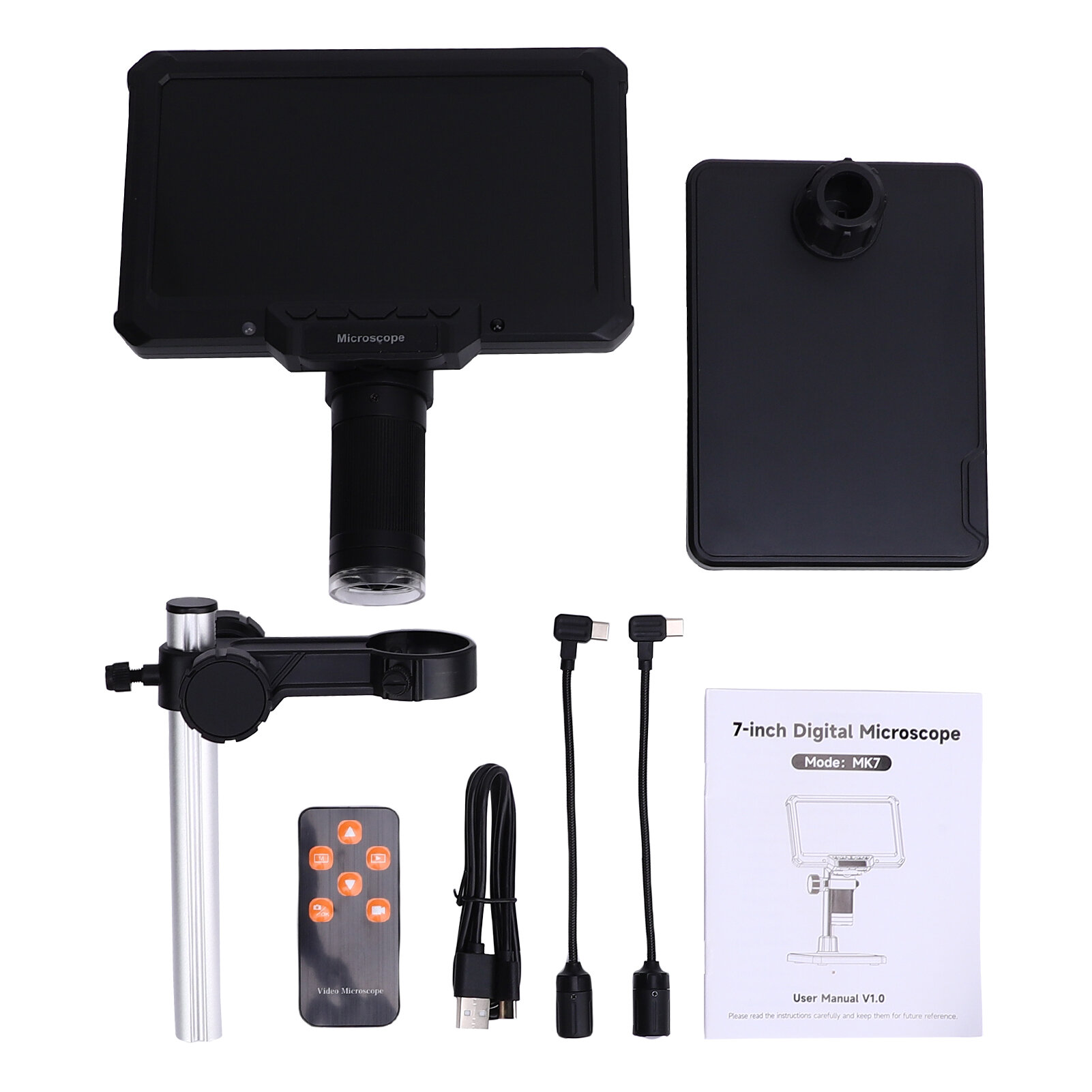 Цифровой микроскоп 7in, 1000x, 1080P, 16MP, 32GB, для пайки