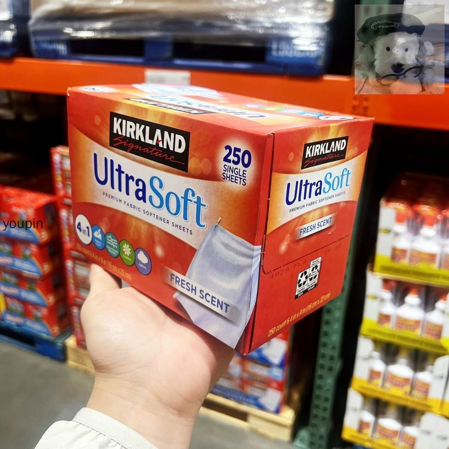 Kirkland Signature, салфетки для сушки белья в сушильной машине, свежий аромат