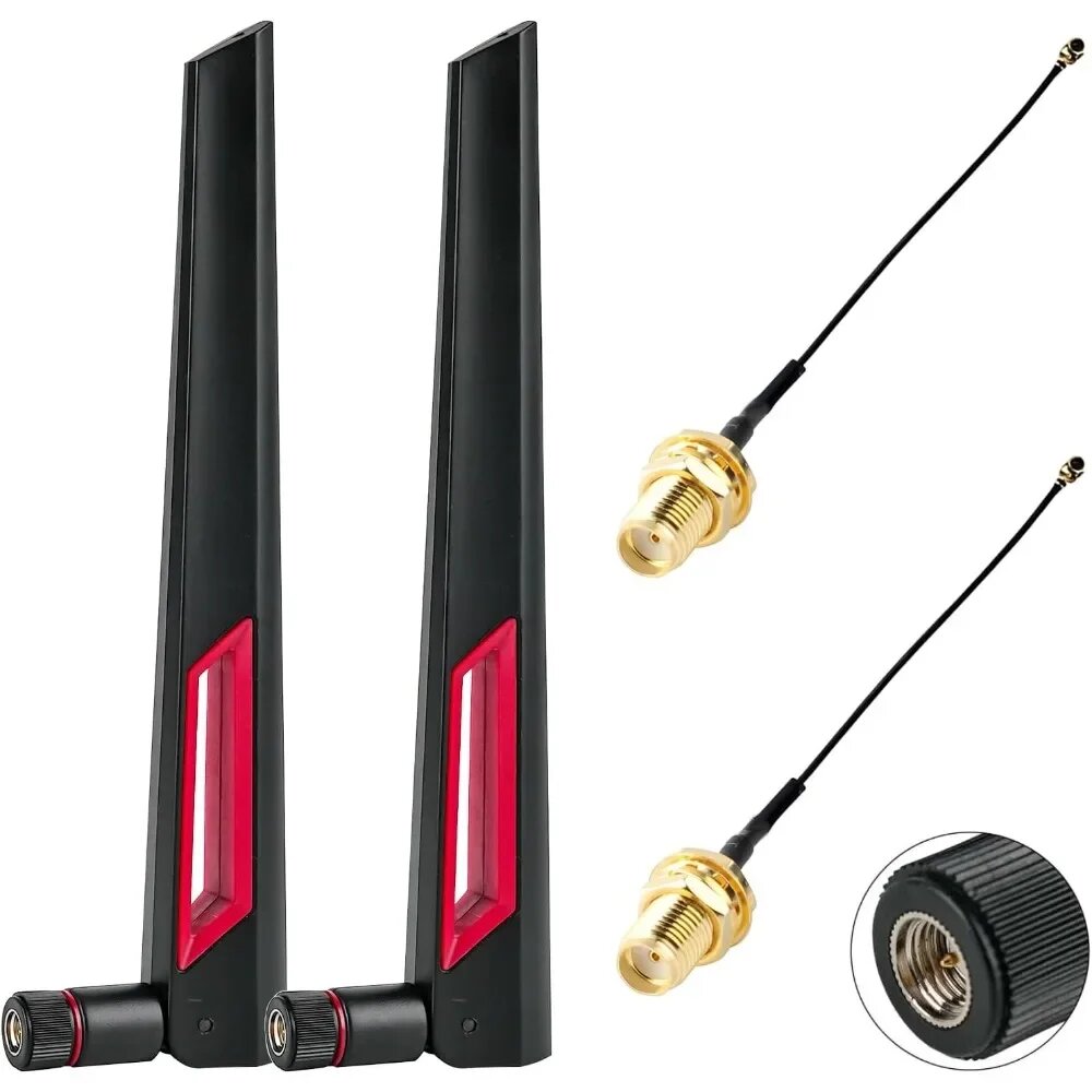 Двухдиапазонная Wi-Fi антенна 12 дБи, 2 шт, SMA -15cm, черная