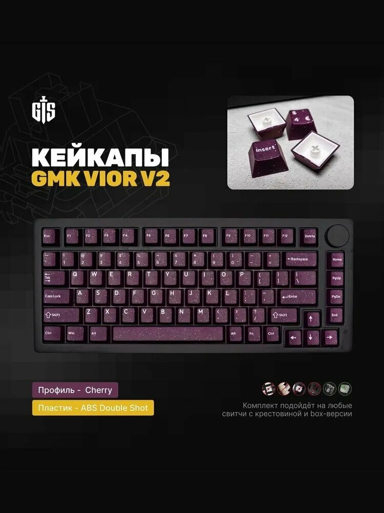 Кейкапы GMK Vior для механической клавиатуры, профиль Cherry, ABS Double Shot пластик