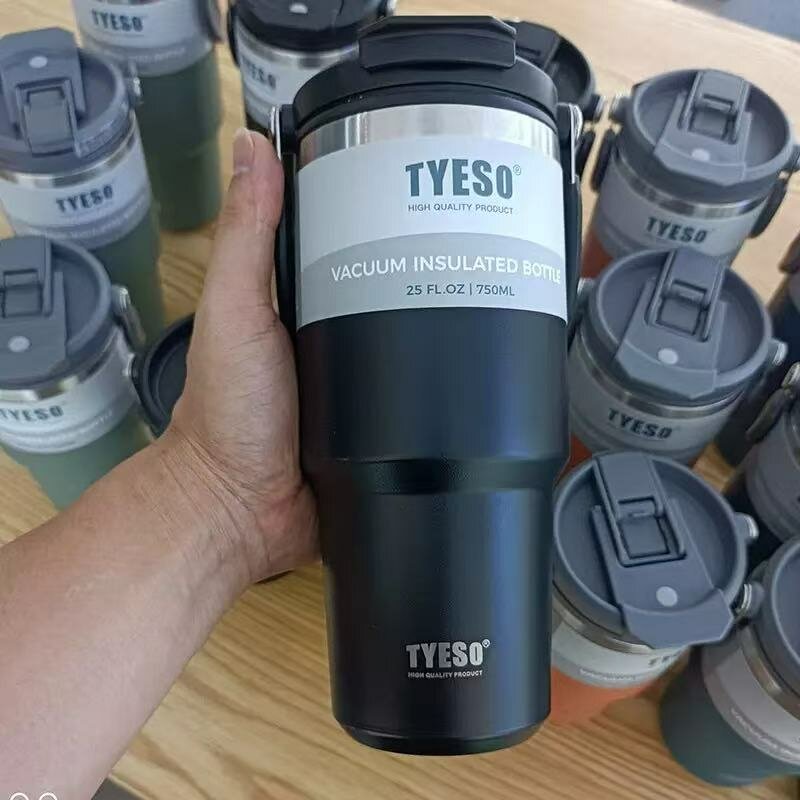 Кофейная кружка с двойными стенками для сохранения тепла и холода, переносной термокружка Ice Cooler и600ML, Черный