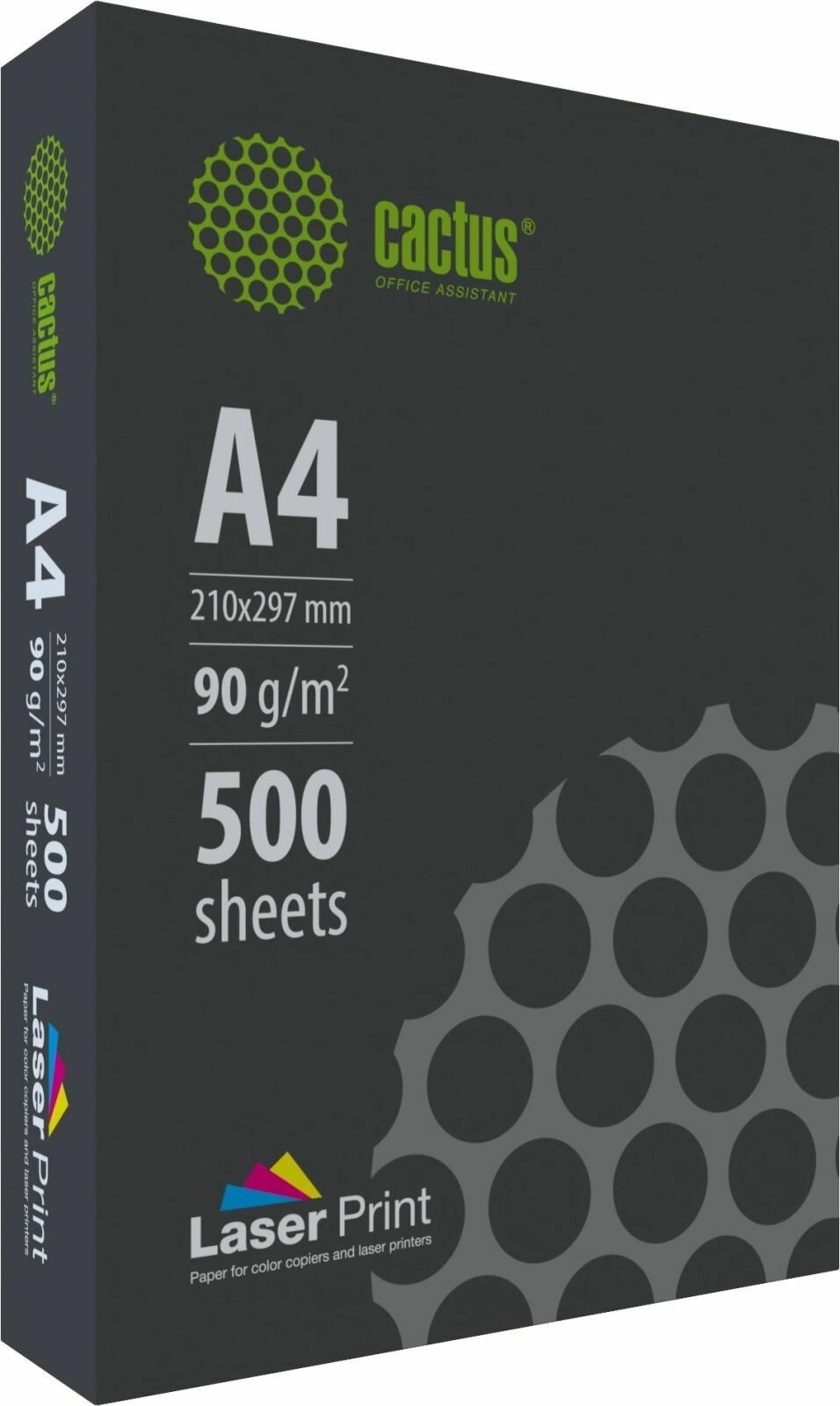 Бумага CACTUS марка A 90 г/м2, 500 л, белый CIE170 % для лазерной печати (CS-LPA490500)