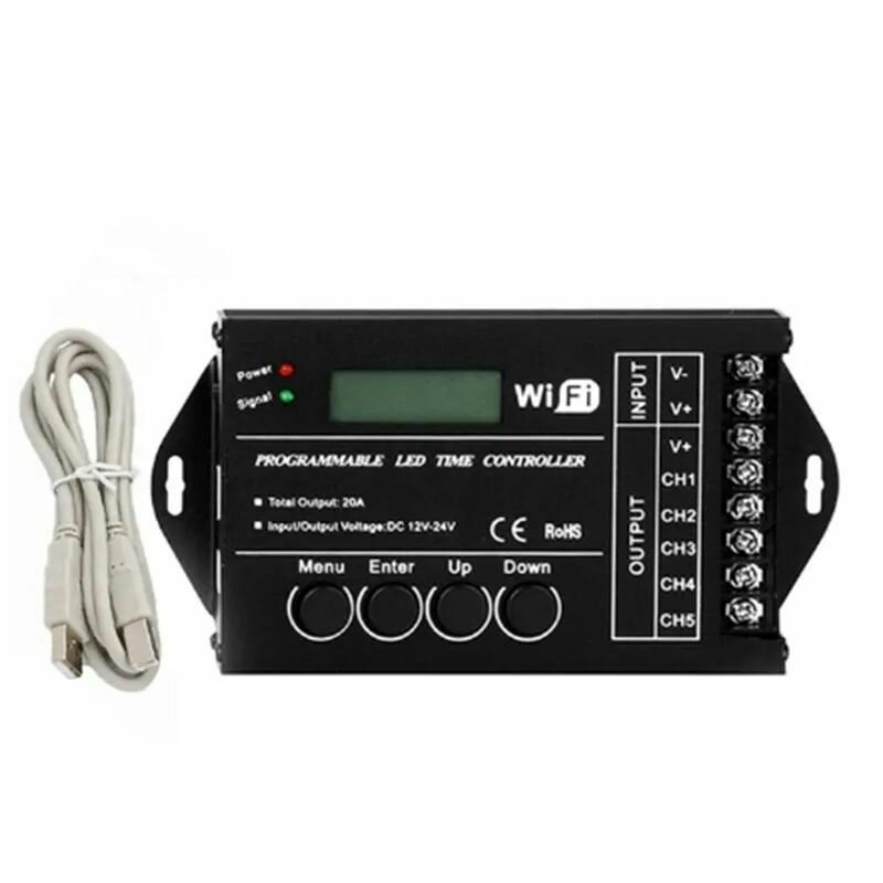 DC 12V 24V WiFi RGB Программируемый по времени светодиодный контроллер TC421 5 каналов 20A Общий анод диммер светодиодной ленты