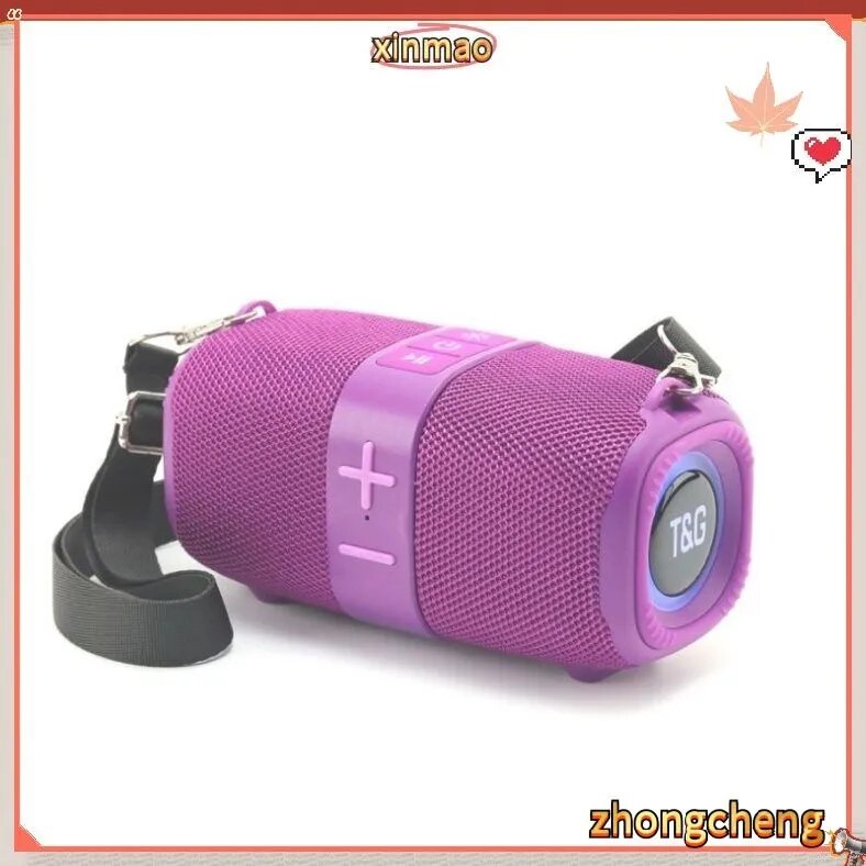 Умная колонка T&G с Bluetooth, MicroSD, AUX, портативная, фиолетовая, 170*83*86.5 мм