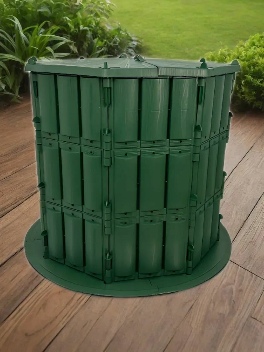 Компостер садовый с крышкой и дном 600л