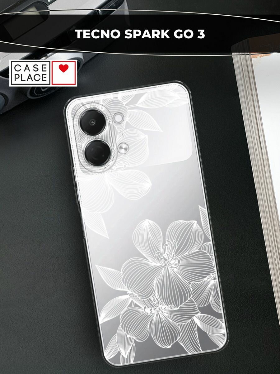 Чехол на Tecno Spark Go 3 / Текно Спарк Го 3 с принтом Крокус, прозрачный