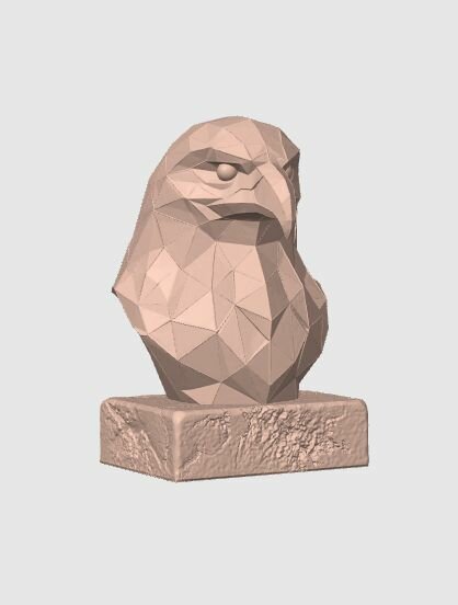 Эксклюзив! Бюст Низкополигонального Орла (10см, бежевый матовый) - подарок, талисман