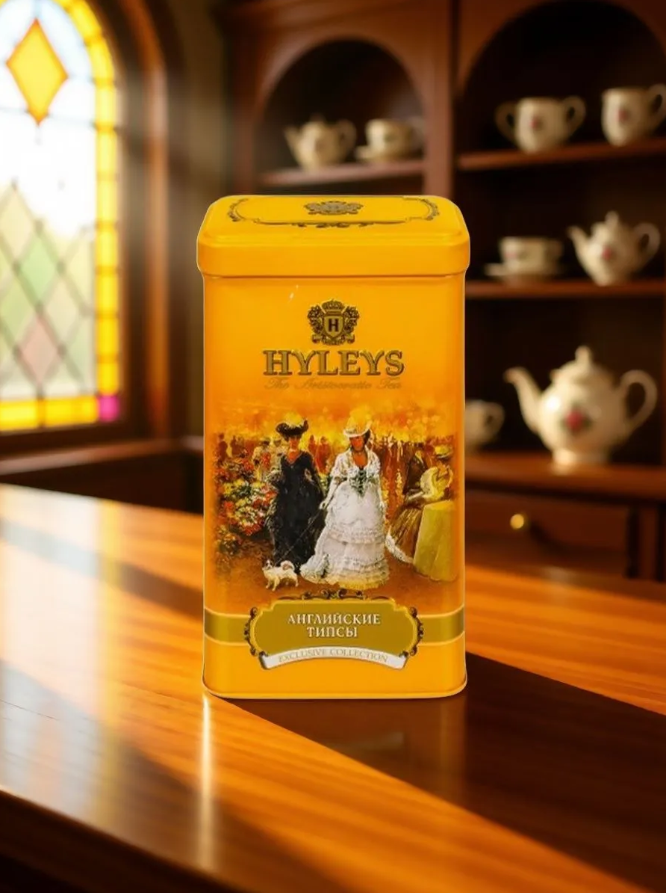 Чай Hyleys "English Tips", черный, среднелистовой, 100г, в жестяной упаковке