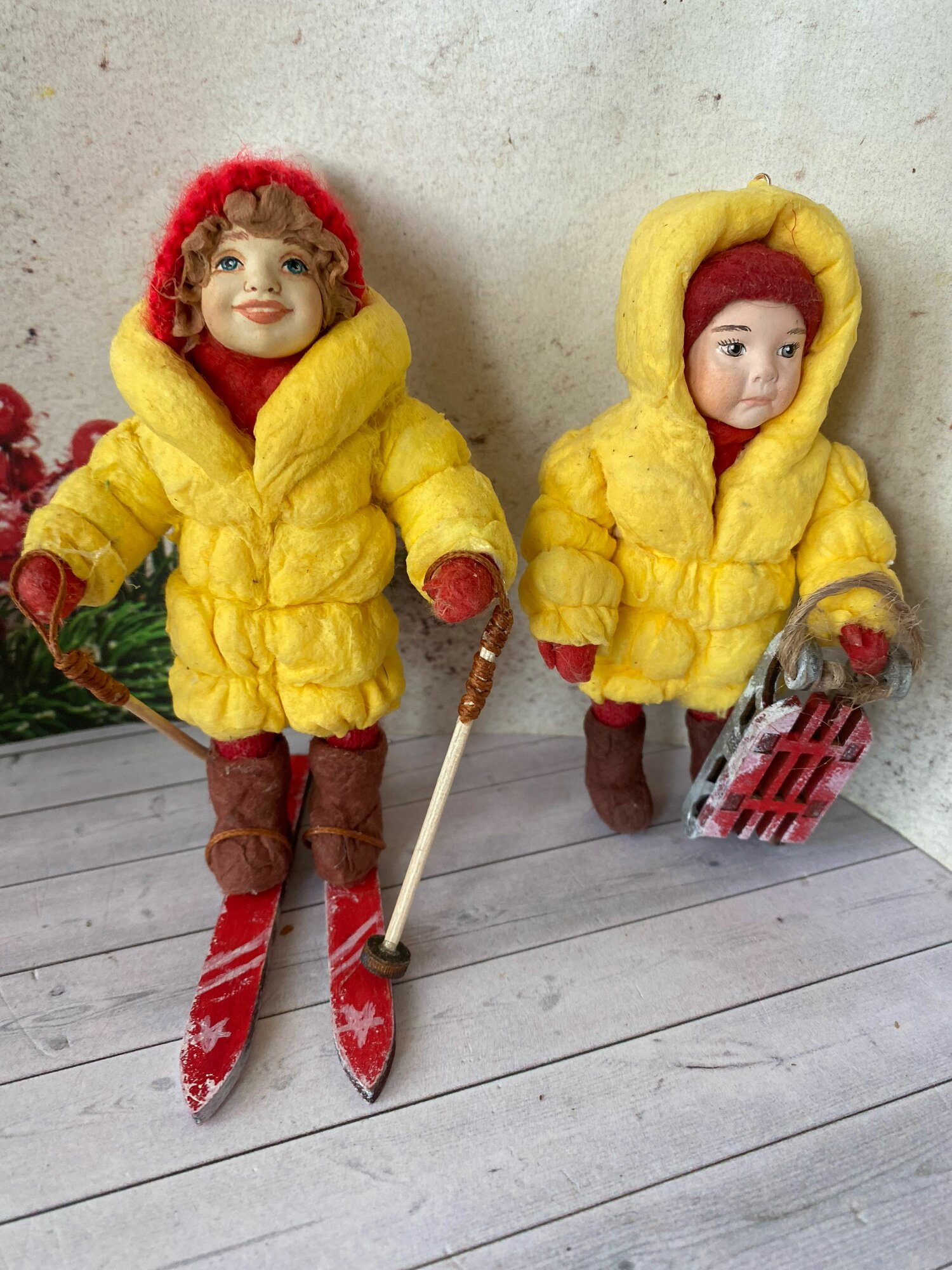 Ватная игрушка на елку Зимние детки .