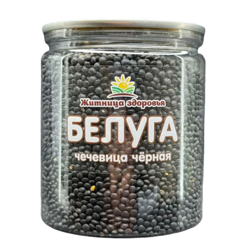Чечевица черная белуга "Житница здоровья" в банке 400 г