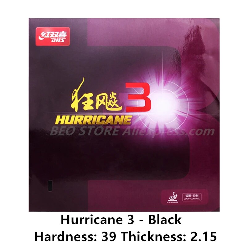 Губка DHS Hurricane 3 для настольного тенниса с резиновой петлей для нападения DHS H3, оригинальная губка DHS Hurricane-3 для пинг-понга