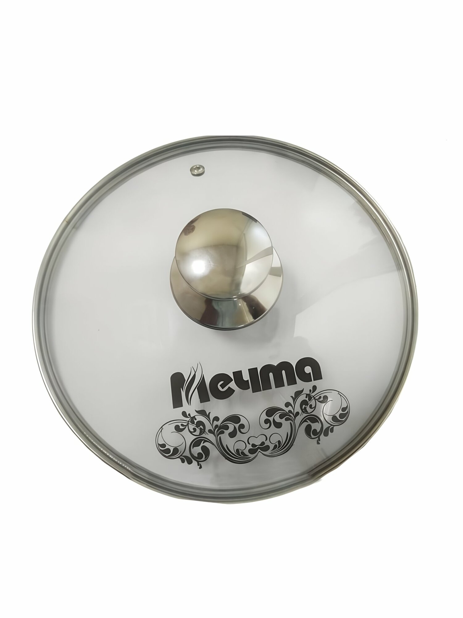 Крышка для посуды стеклянная 20 см Мечта КР20 с металлическим ободом и клапаном для сковороды и кастрюли