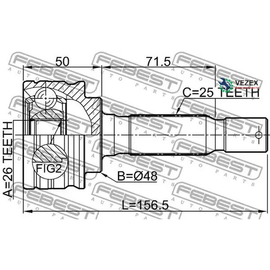 FEBEST 0410-GA2RR ШРУС наружный
