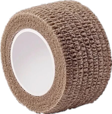 Самофиксирующаяся лента, 4 рулона, 2.5см x 4м, коричневая