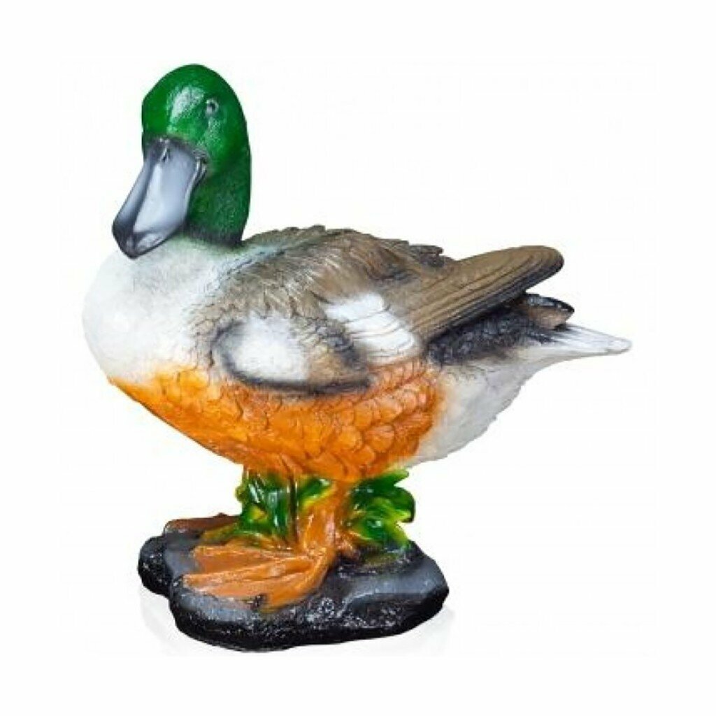 Садовая фигурка Утка большая 29х28 см из гипса, декоративная статуэтка для дачи и сада, украшение ландшафта