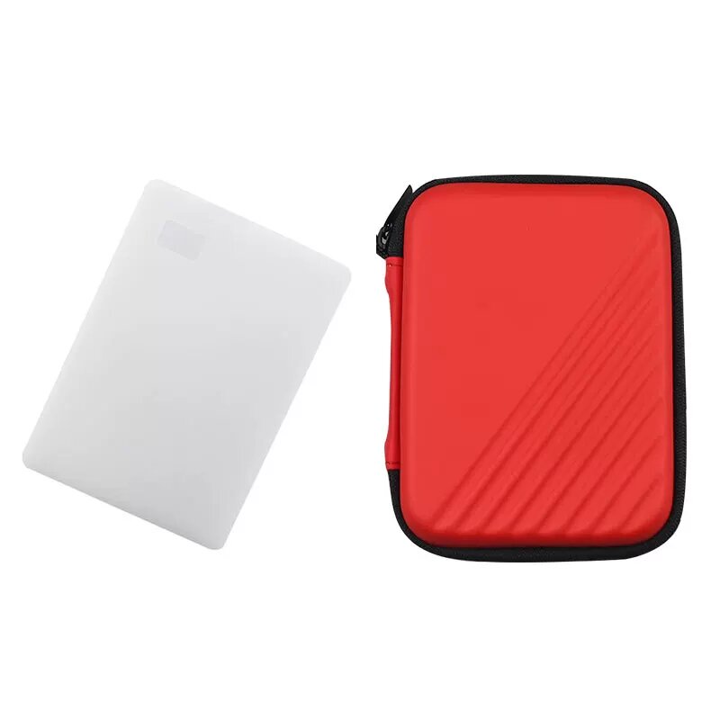 Western Digital ударопрочный силиконовый чехол для 4ТБ/5ТБ жестких дисков, белый с красной сумкой, антицарапающийся