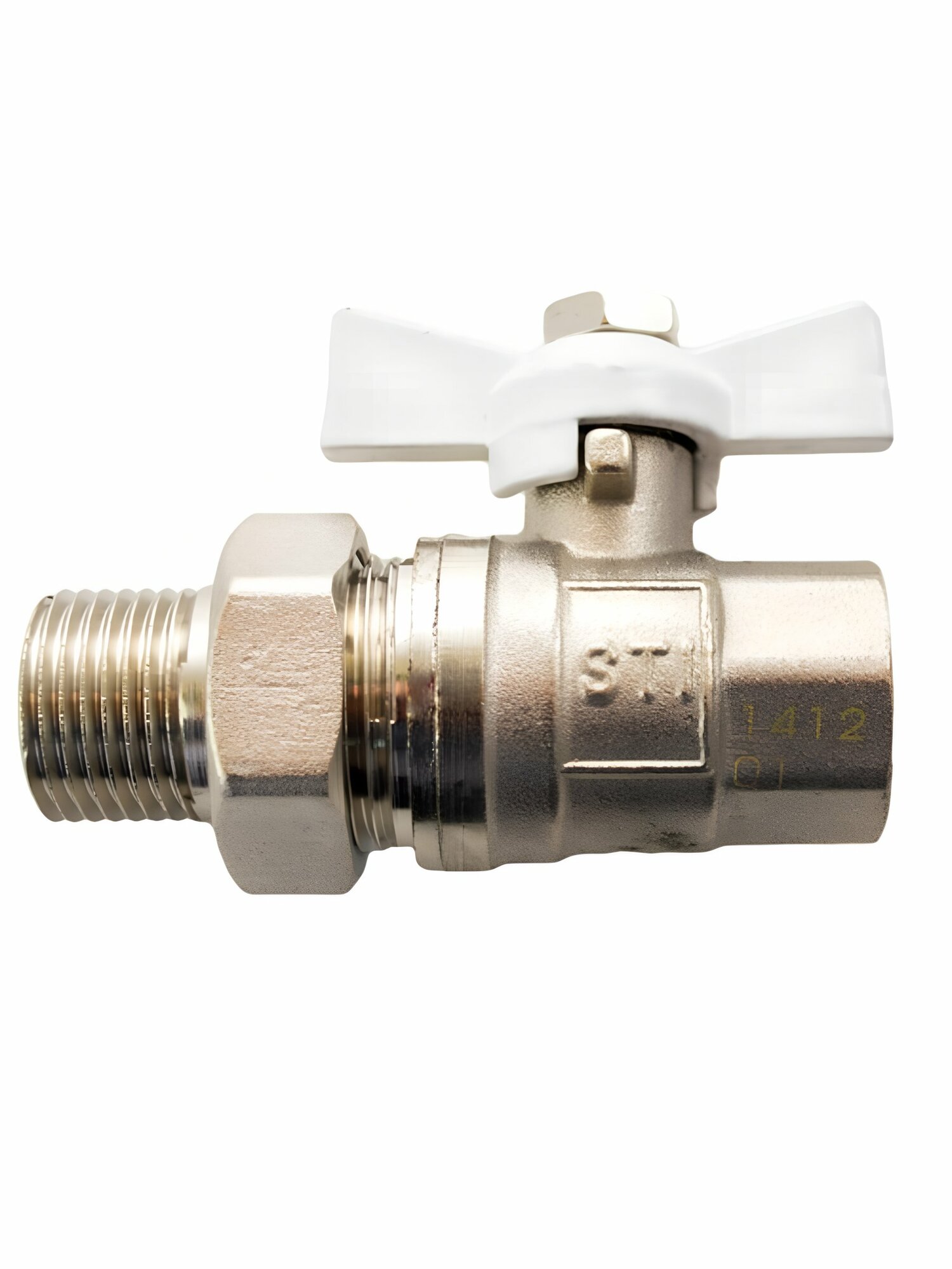 Кран для воды STI 3/4 дюйма, латунный, прямой, с американкой, ручка-бабочка, запорная арматура