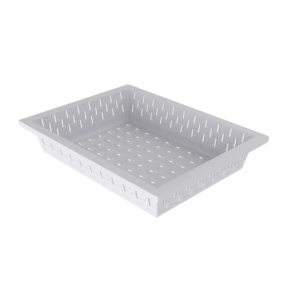 Корзина выдвижная пластиковая белая, 555х430х85 мм, Титан-GS