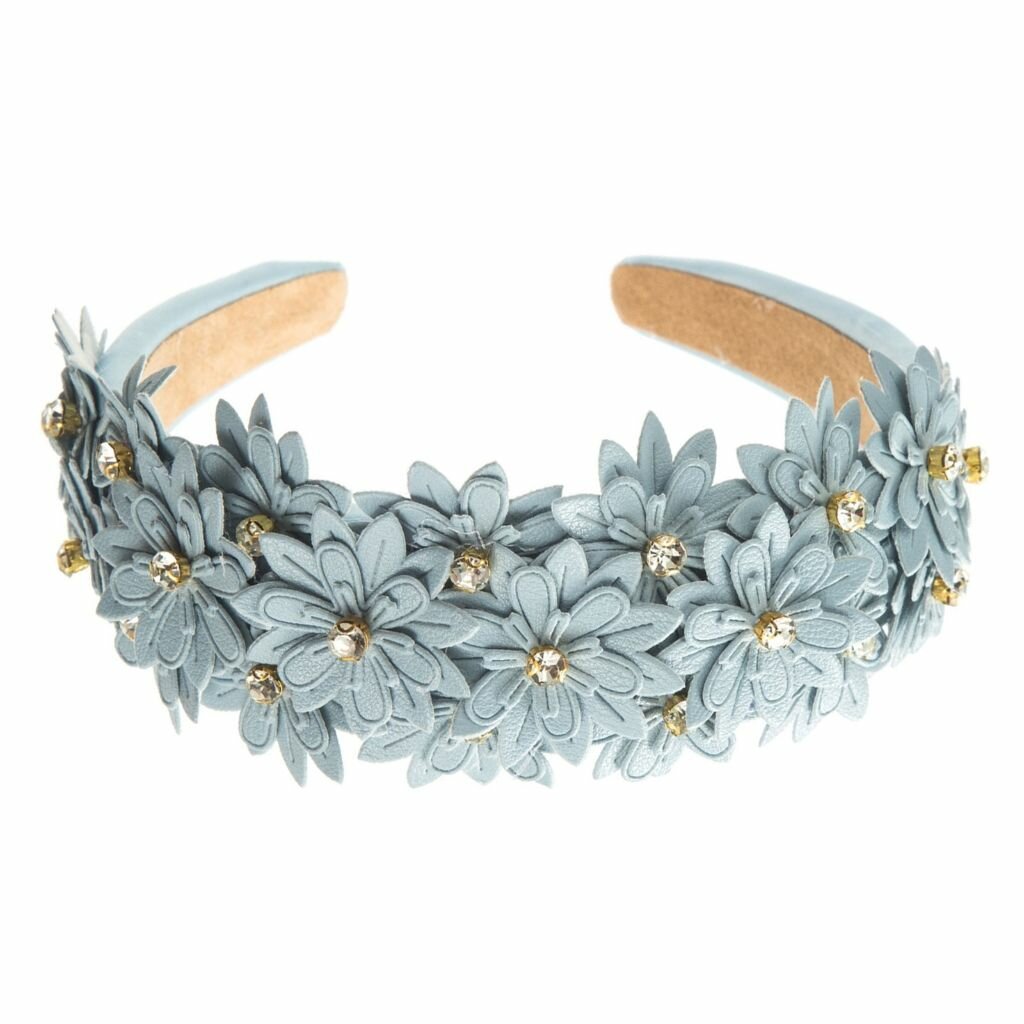 Кожаная ободок с цветком - удобный аксессуар для волос