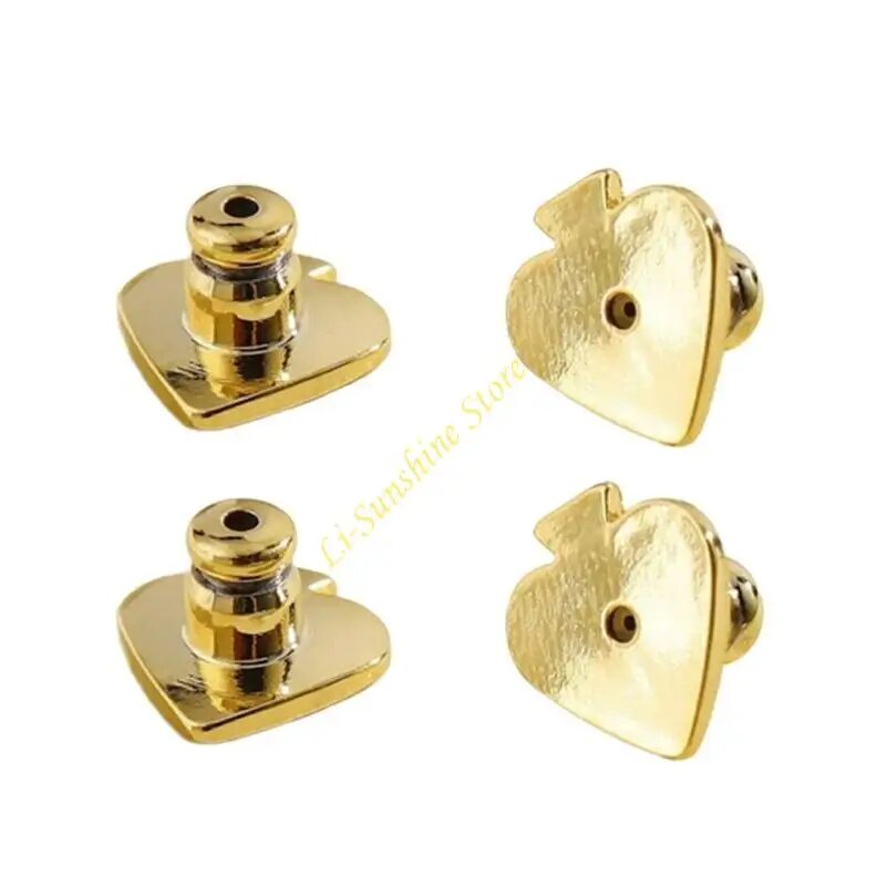 Серьги-заглушки сердечки Gold, QX2F